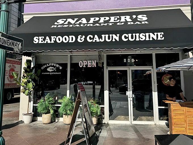 That classic storefront charm says "come hungry, leave happy" – and those windows promise serious seafood business inside.