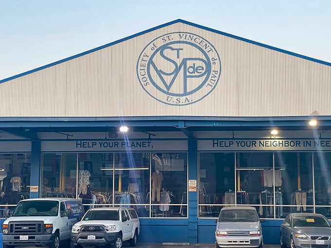 Look at that blue warehouse of wonders - it's like Costco had a baby with your favorite vintage shop.