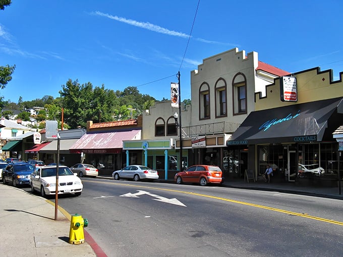 Sonora's historic downtown whispers Gold Rush stories while those colorful storefronts keep things cheerfully modern and inviting.