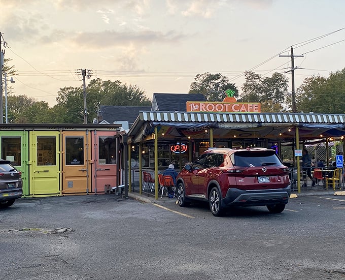 Those colorful doors aren't just Instagram bait – they're portals to breakfast bliss that'll make your taste buds dance.