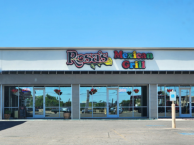 The colorful sign of Rosa's Mexican Grill beckons from the strip mall like a desert oasis promising flavor salvation to hungry Mesa travelers.