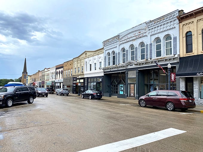 Those colorful awnings and classic brick buildings aren't just pretty—they're housing some of Baraboo's most affordable shops and eateries for budget-conscious retirees.