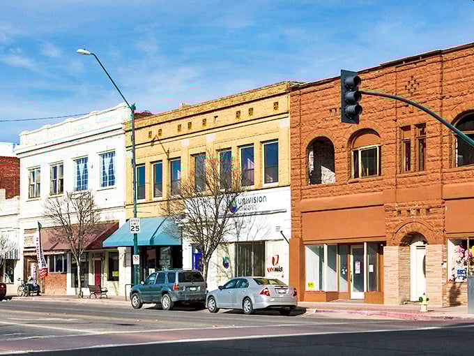 These weathered facades in Douglas tell tales of boom times and border crossings, standing proudly like sentinels of Arizona's colorful past.