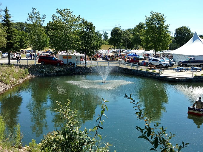 That peaceful pond reflects more than water - it mirrors decades of weekend treasure hunting traditions.