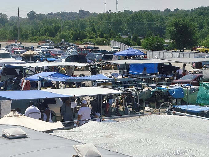 Rows of vendors stretch endlessly, creating a shopping maze that would make Black Friday jealous.