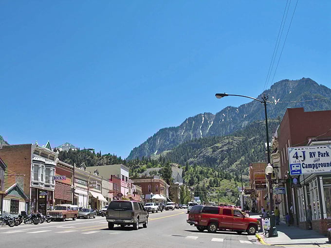 The perfect Colorado postcard: historic buildings nestled at the foot of mountains so close you could reach out and touch them.