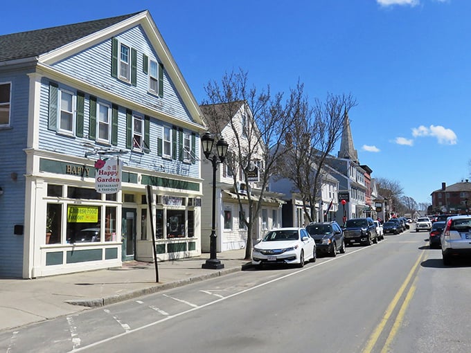 These colonial storefronts have been watching over Plymouth longer than your family's been in America.