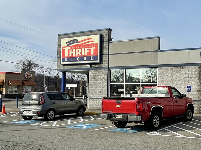 Sometimes the best shopping destinations hide in plain sight along busy Pittsburgh streets like this one.