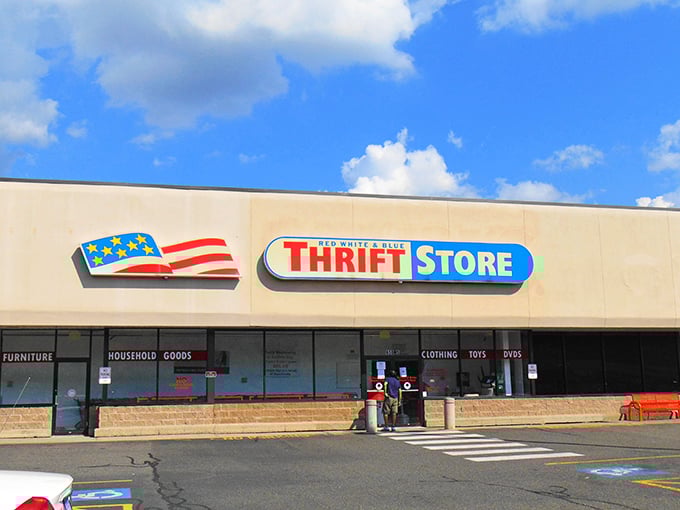 Step inside this patriotic paradise where every aisle holds the promise of discovering yesterday's forgotten gems at tomorrow's unbeatable prices.