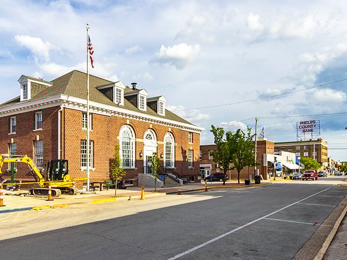 Classic courthouse architecture meets modern community life in this perfectly preserved slice of heartland America.