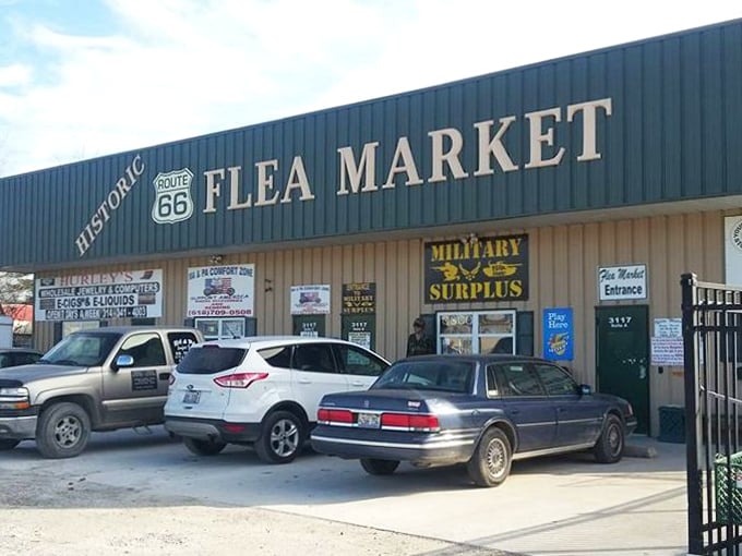 Military surplus, vintage collectibles, and unexpected treasures await behind these doors—where every aisle feels like a trip down memory lane.