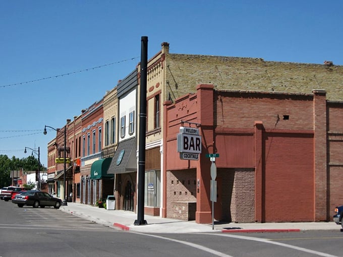 Classic small-town rhythm—park the truck, grab coffee, and catch up on a decade of news in ten minutes.