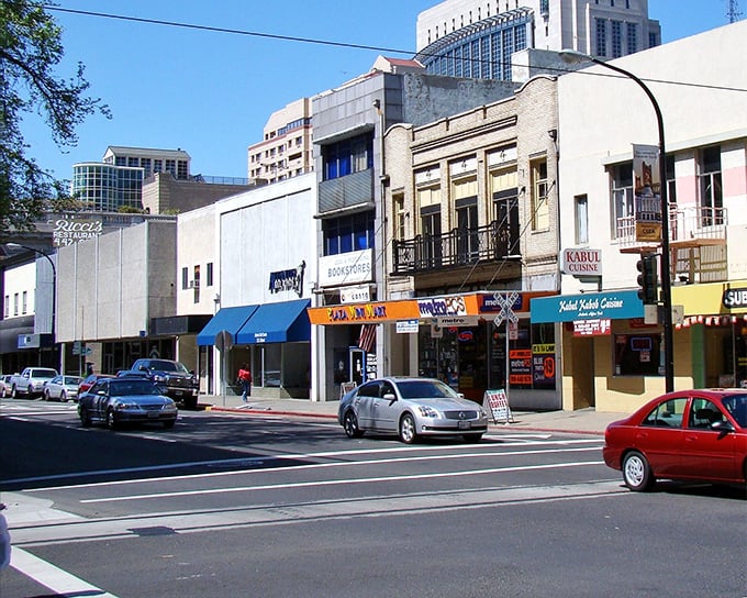 Sacramento’s downtown streets blend history and modern energy, where local eateries and storefronts thrive in the shadow of the city’s skyline.