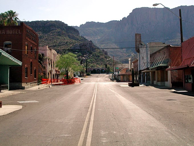 Historic buildings line Superior's quiet streets, where the imposing cliffs create a stunning natural amphitheater around this charming town.