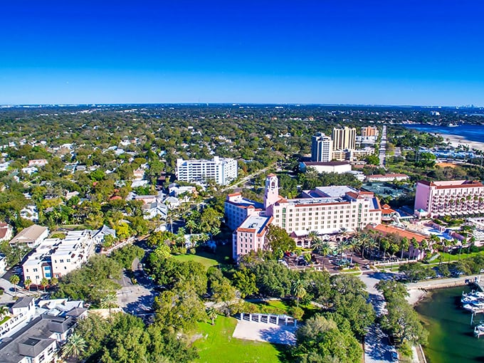 From above, Inverness reveals its perfect balance of nature and civilization—a patchwork of neighborhoods nestled between blue waters and green spaces.