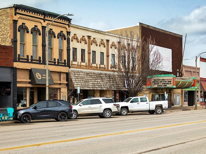 Historic storefronts along Main Street tell stories of generations past while housing today's local businesses. Parking spots actually exist here—take that, big cities! 