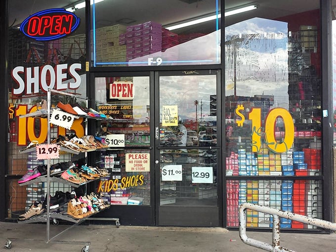 Shoe paradise awaits! Where else can you find footwear deals so good they need to plaster "$10" signs bigger than my first apartment?
