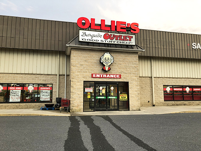 The cartoon mascot greets shoppers with that knowing smile that says, "Yes, we have what you didn't know you needed."