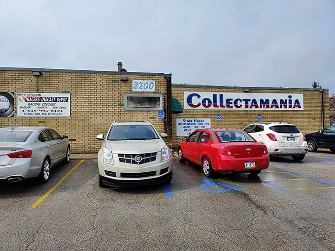 Blue lettering boldly announces what awaits: "Antiques, Furniture, Glassware…" and the tantalizing "You Name It!" A siren call to collectors everywhere.
