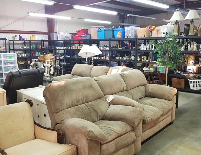 Sink into savings with these plush sofas. That beige beauty could have starred in "Everybody Loves Raymond" – slightly worn but full of stories.