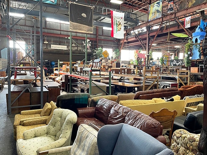 A sea of seating possibilities awaits. That mustard yellow sofa might just be the conversation piece your living room never knew it needed.