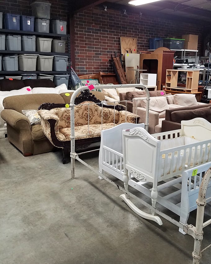 Furniture finds await new homes – from cozy couches to that white crib, each piece tells a story and waits for its next chapter.