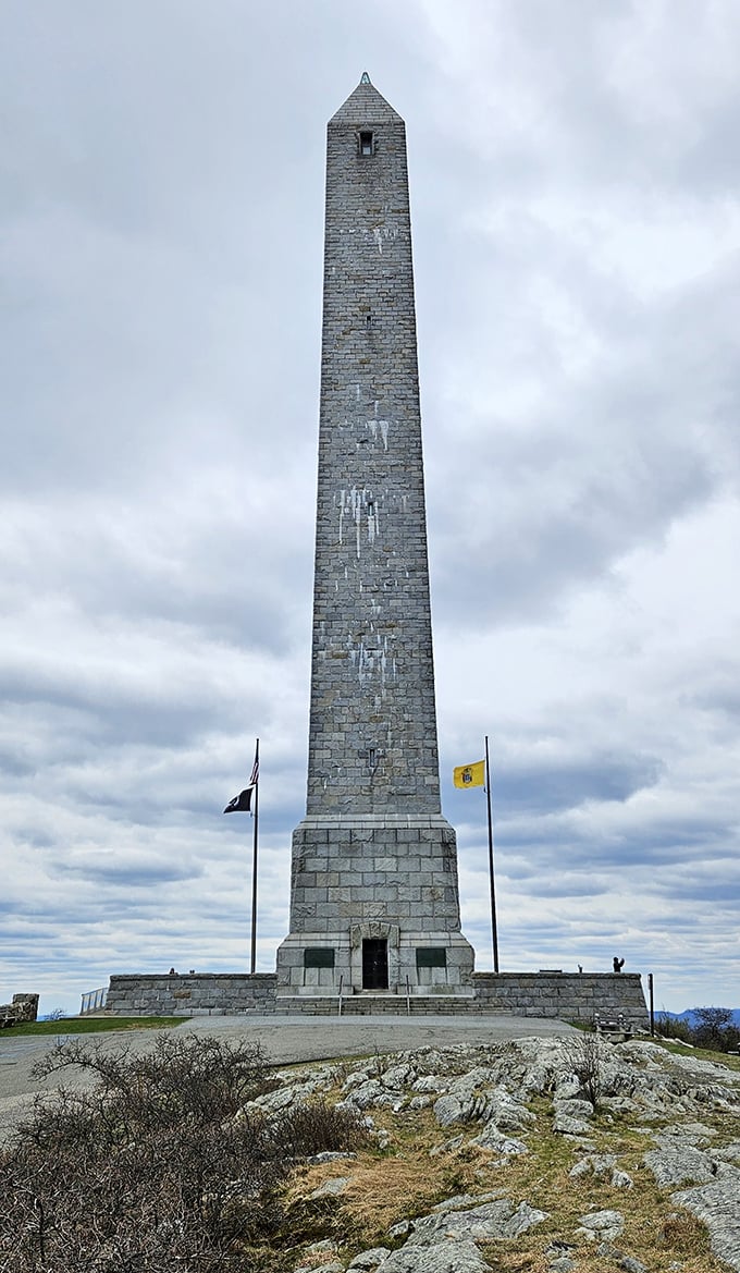 The High Point Monument stands like a stone exclamation point declaring, "Yes, New Jersey has mountains too!" A 220-foot granite sentinel watching over three states.