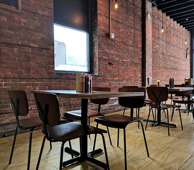 Exposed brick walls and simple furnishings let you know immediately – this place cares more about what's on your plate than what's on their walls.
