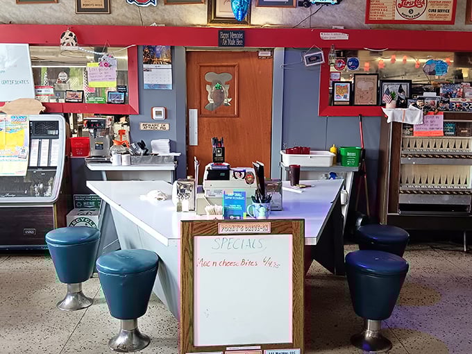 Blue counter stools that have supported generations of hungry Ohioans await your arrival. This isn't retro by design—it's authentic by survival.
