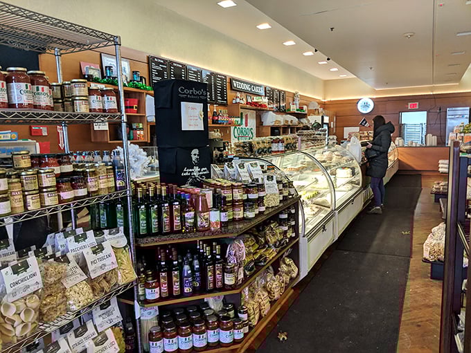 Treasure hunting takes on new meaning at Corbo's, where shelves brim with imported Italian goods and display cases showcase edible masterpieces.