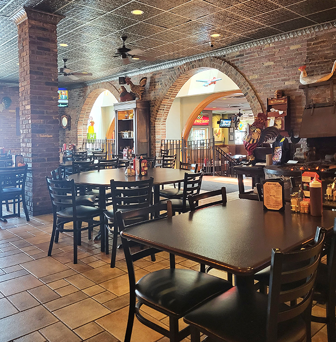 Step through these brick archways and you've entered the comfort food hall of fame. The pressed tin ceiling and warm lighting create an atmosphere that feels like a culinary time capsule.