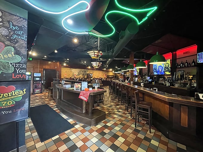 Neon lights, colorful tiles, and a bar that's seen decades of Detroit stories—this is comfort in restaurant form.