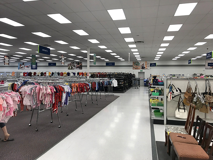 Stretching further than the eye can see, the meticulously organized clothing section makes you wonder if Marie Kondo moonlights here on weekends.