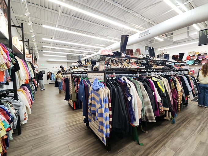 Treasure hunters, rejoice! Meticulously organized racks make finding your next fashion statement a pleasure rather than a chore.