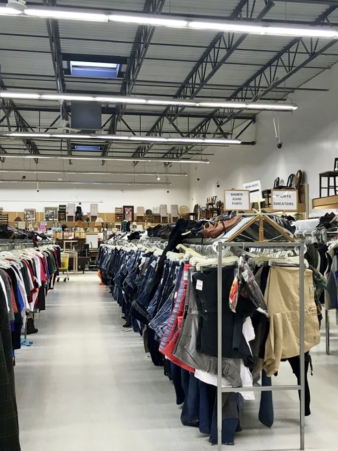 Endless racks of possibility stretch toward the horizon, where yesterday's fashion finds new life and new owners.
