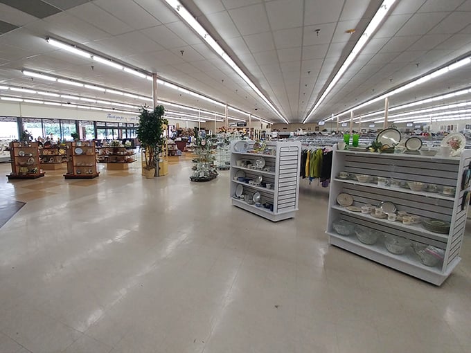 Spotless aisles stretch toward thrifting infinity. This isn't your grandmother's cluttered secondhand shop—it's the Disneyland of pre-loved possibilities.