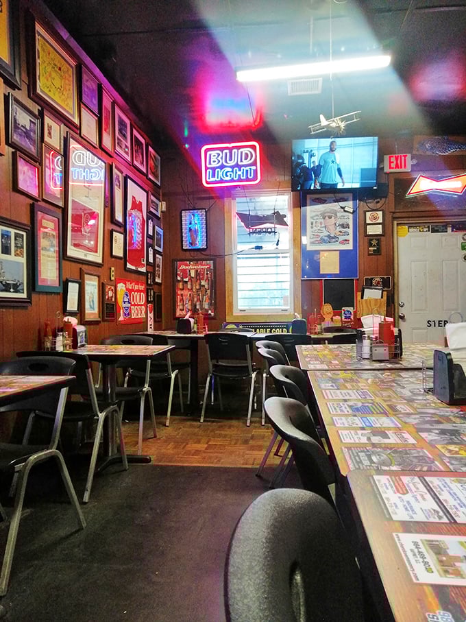 Step inside and you're greeted by walls that tell stories – decades of memories preserved between beer signs and local memorabilia.