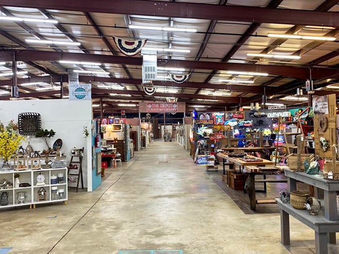 This warehouse vista stretches longer than a Southern goodbye, with treasures hiding in every blessed corner.