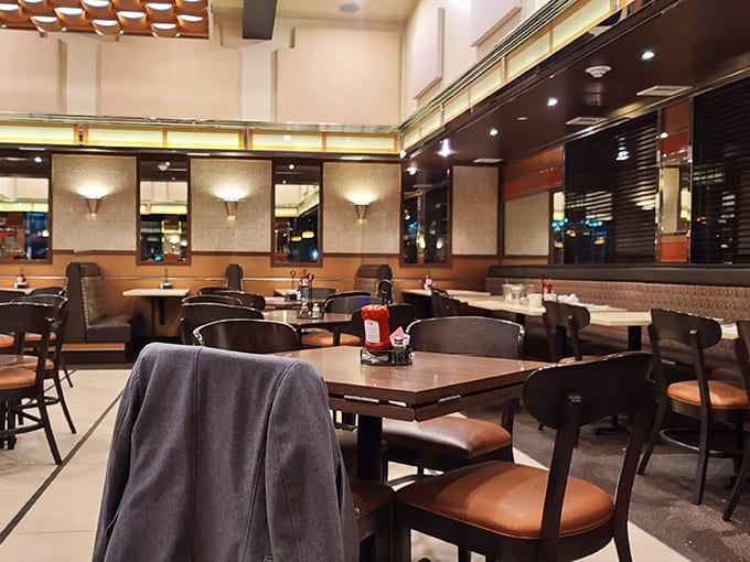 Warm lighting, comfortable seating, and that unmistakable diner buzz—this is where memories are made between bites of perfect pasta salad.
