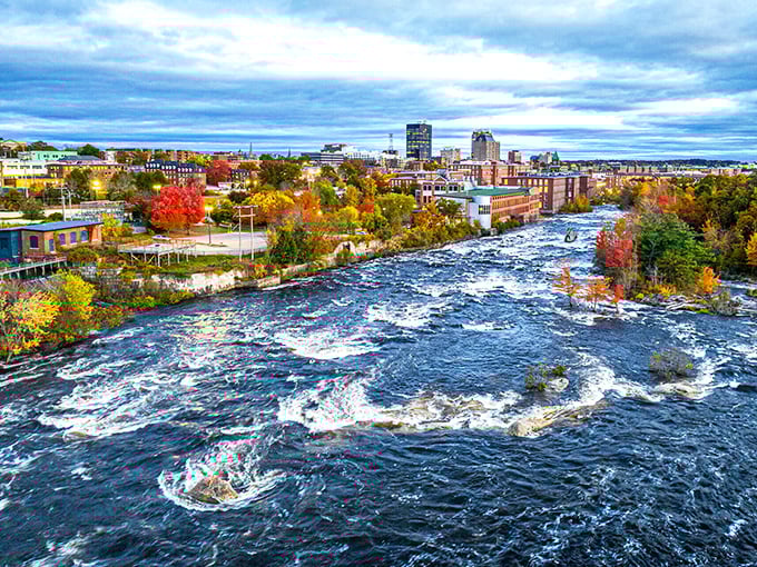 The Merrimack River in autumn glory – nature's own screensaver right in Manchester's backyard. Those colors aren't Photoshopped, folks!