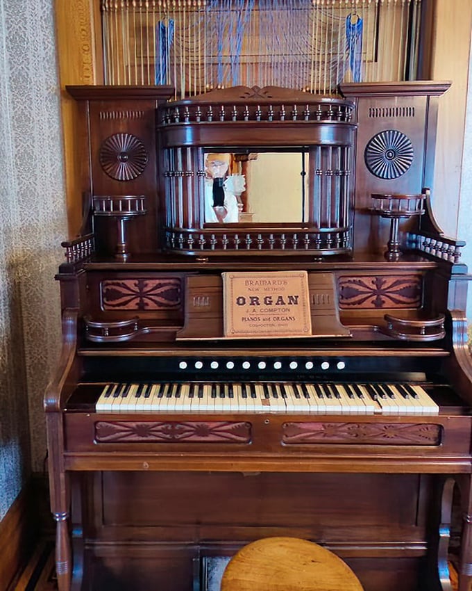 This Beatty organ isn't just furniture – it's a time machine with keys. One chord and you're suddenly wearing mutton sleeves and debating whether electricity is just a passing fad.