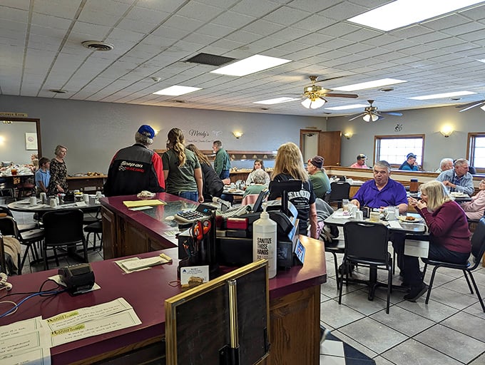 The dining room hums with the energy of satisfied customers—proof that in small-town America, restaurants still serve as community gathering spots.