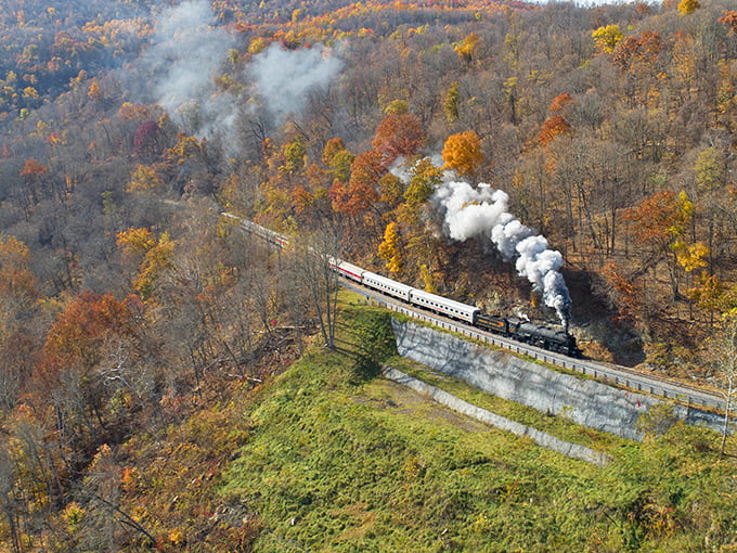 Steam power meets mountain majesty—because sometimes the old ways of doing things are still the best ways.