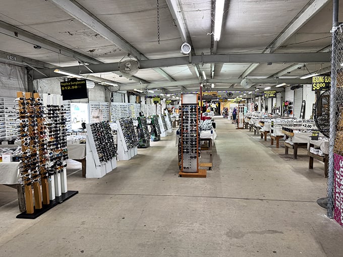 Sunglasses as far as the eye can see—which is ironic, since that's exactly what they're designed to protect. Florida sunshine demands options!