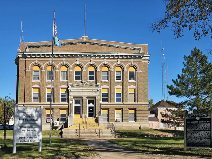 This isn't just any courthouse—it's architectural swagger in brick form, where small-town democracy has played out for generations.