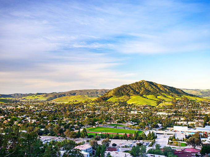 Bishop Peak stands sentinel over SLO like a friendly neighborhood watchman, minus the clipboard and HOA complaints.