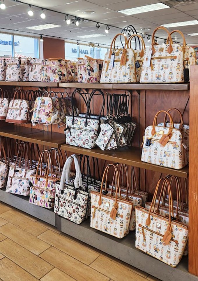 Designer dreams at discount prices: These patterned handbags aren't just accessories—they're trophies from the ultimate shopping safari.