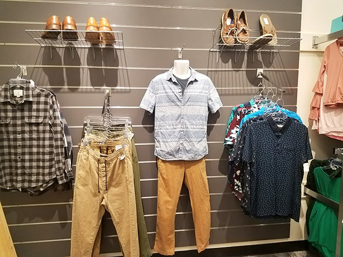 Men's fashion finds arranged with surprising precision – proof that secondhand doesn't mean second-rate in the styling department.