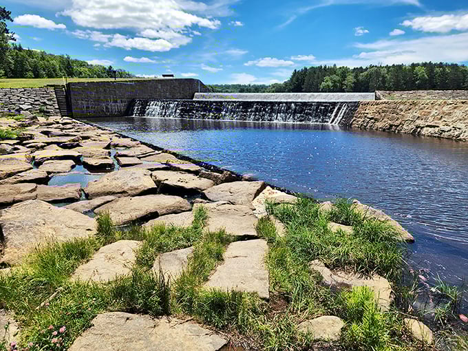 The dam that started it all—where engineering meets natural beauty in a perfect Pennsylvania marriage of function and serenity.