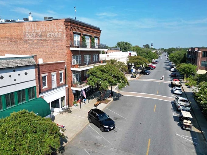 Mason Avenue's historic brick buildings aren't just preserved—they're alive with shops, eateries, and the unmistakable buzz of small-town charm.